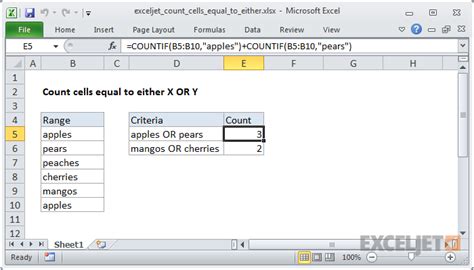 excel formula count cells equal to either x or y informatique