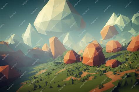 Premium Ai Image Lowpoly Environment Art For Games Premium Ai Image Lowpoly Environment Art For Games