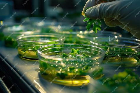 Premium Photo A Close Shot Of Petri Dish With Clusters Of Green