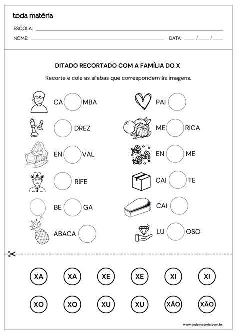 Atividades Sobre As Sílabas Xa Xe Xi Xo Xu XÃo Para Imprimir Toda