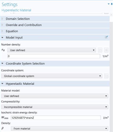 User Defined Hyperelastic Material Model