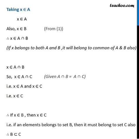Misc Let A U B A U C And AB AC Show That B C