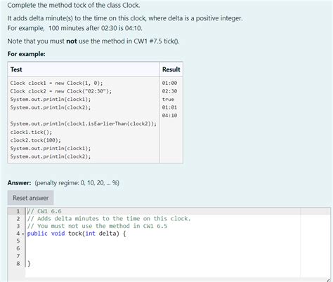 Solved Cw1 Week 7 Public Class Clock Private