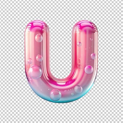 Bubble Letter U Premium Ai Generated Psd