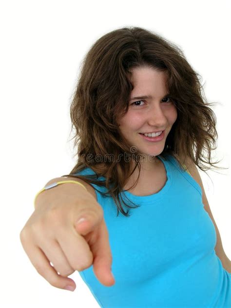Girl Pointing Her Finger Stock Image Image Of Female Single 291689