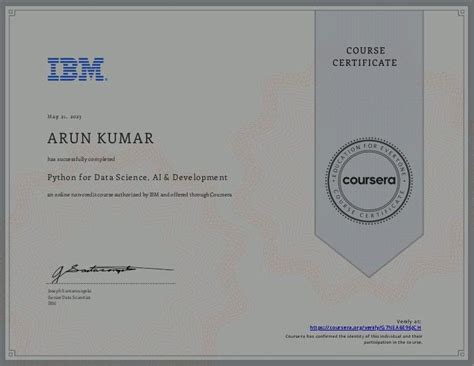 Arun Kumar On Linkedin I Am Happy To Share That I Have Obtained A New Certification Python For