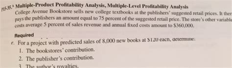 Solved Multiple Product Profitability Analysis