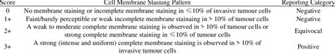 Recommended Her 2 Scoring Criteria For Ihc Stained Breast Cancer Tissue