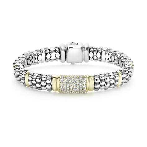 Lagos Signature Caviar 9mm Diamond Bracelets Jewelry