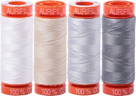 Aurifil 4 220 Yd Spools 50 Wt Quilters Super Set Of