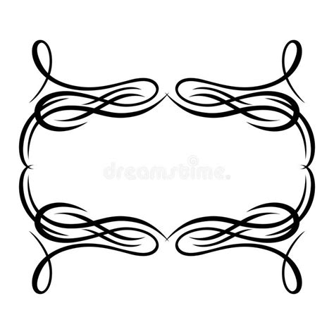 Vintage Swirling Frame Retro Decorative Curling Vignette Stock Illustration Illustration Of