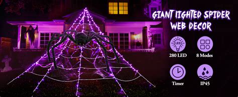 Halloween Spider Web Lights Outdoor Decorations 16 4x18
