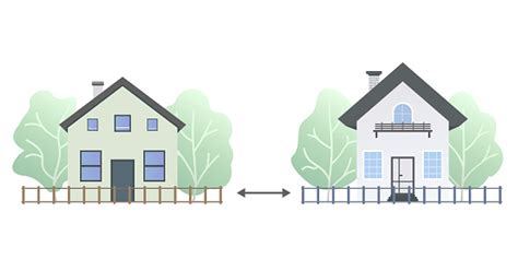 minimum distance between buildings showcasing a residential house and