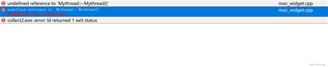 Qt 多线程bugmoc widget cpp error undefined reference to Mythread Mythread undefined
