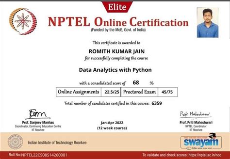Dataanalytics Python Nptel Continuouslearning Romith Kumar Jain