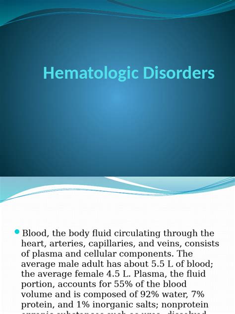 Hematologic Disorders 7 Pdf Anemia White Blood Cell