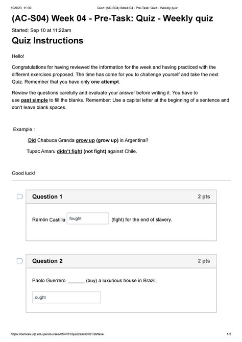 Quiz Ac S04 Week 04 Pre Task Quiz Weekly Quiz Courses