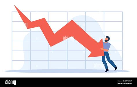 Vector Illustration Depicted A Businessman Holding A Graph Chart Financial Crisis Had A Huge
