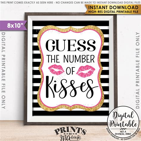 How Many Kisses Guess The Number Of Kisses Kisses Shower Game Guess