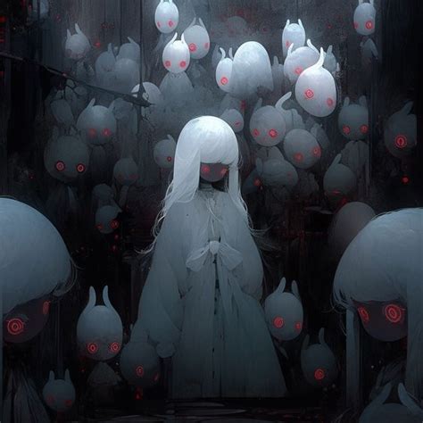 White Ghost Character Ghost Anime Aesthetic Eerie Character Design