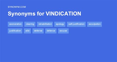 Another Word For Vindication Synonyms And Antonyms