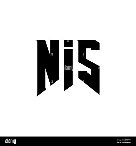 Nis Letter Logo Design For Technology Company Nis Logo Design Black And White Color Combination