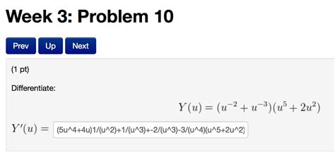 solved differentiate y u u 2 u 3 u 5 2u 2 y u
