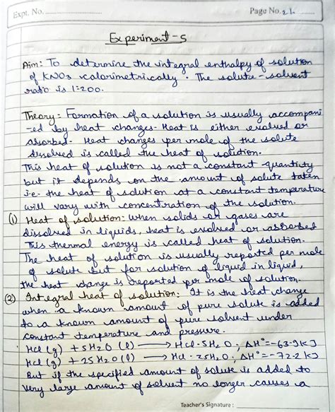 Solution Physical Chemistry Experiment Aim To Determine Integral