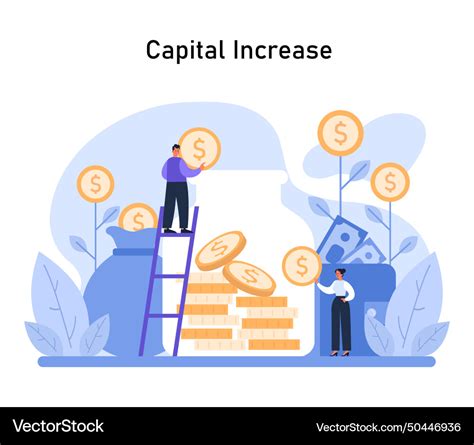 Capital Increase Concept Amplifying Financial Vector Image