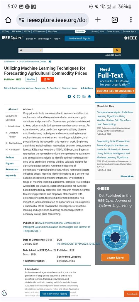 Gowtham Dontamsetti On Linkedin Machinelearning Agriculture Datascience Research Ieee