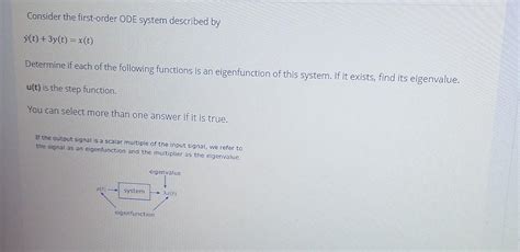 Solved Consider The First Order ODE System Described By Chegg Com