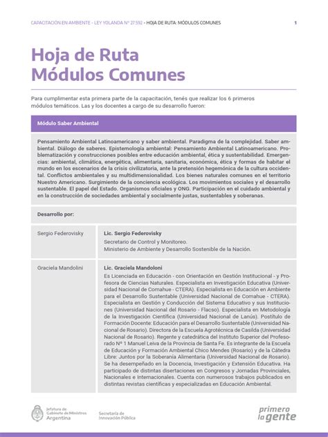 Hoja De Rutamódulos Comunes Pdf Biodiversidad Desarrollo Sostenible