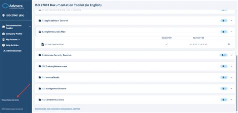 How To Implement Iso 27001 Using The Ai Powered Toolkit Advisera Help