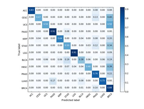 Normalized Confusion Matrix For The Twelve Type Cancer Dataset Download Scientific Diagram