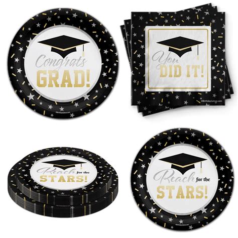 Birthday Galore Graduation Party Tableware Set Includes Plates Napkins Kit For 24