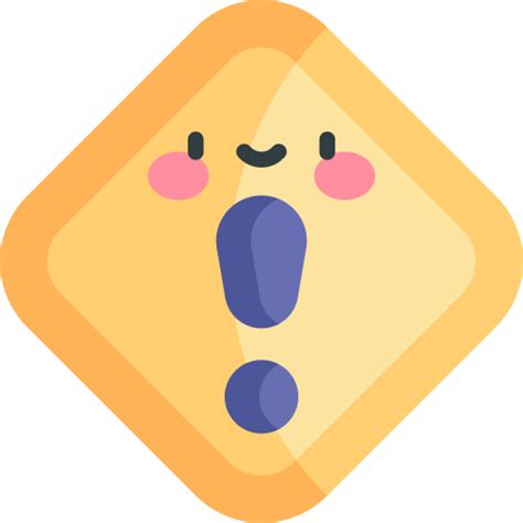 Warning Kawaii Flat Icon Warning Kawaii Flat Icon