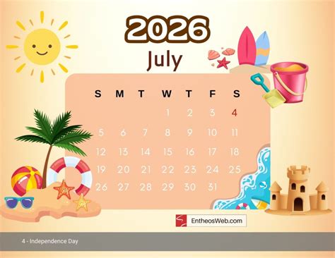 Printable July 2026 Calendars With Holidays And Observances Entheosweb