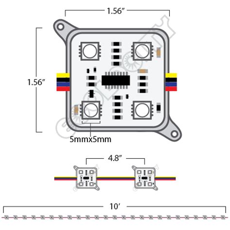 25 Digital 4 Chip Rgb Led Modules Dmx Decoder And 60w 12v Ps