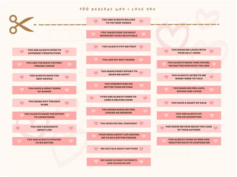 100 Reasons Why I Love You Printable Love Jar T For Significant Other Valentines Day