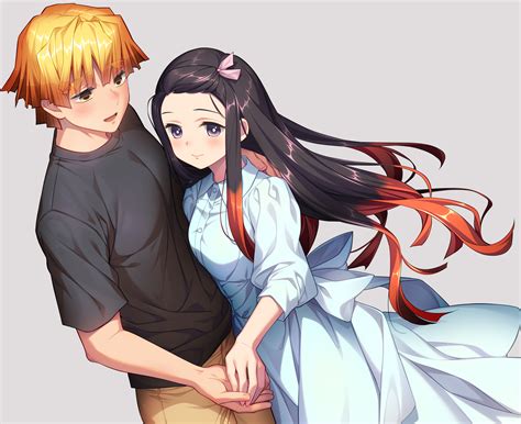 Kamado Nezuko And Agatsuma Zenitsu Kimetsu No Yaiba Drawn By Kanekiyo Miwa Danbooru