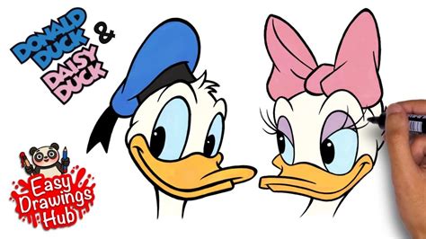 How To Draw Donald Duck And Daisy Duck Easy Drawing Youtube