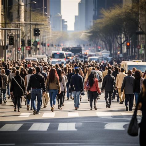 Premium Ai Image Araffe Walking Down A Busy City Street With Lots Of