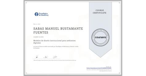 Sabas Manuel Bustamante Fuentes On Linkedin Completion Certificate For Modelos De Diseño