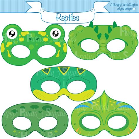 Reptile Printable Masks Lizard Mask Turtle Alligator