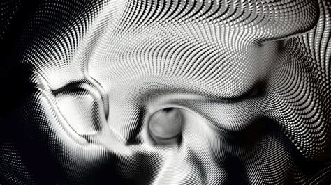 Liquid Structure Moves in Waves from Points. Design. Abstract 3d Structure with Wavy Vibrations ...