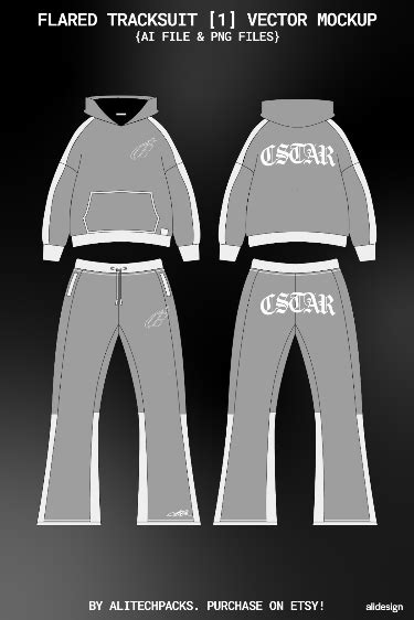 Tracksuit Fashion Flat Templates Technical Drawings Etsy Artofit