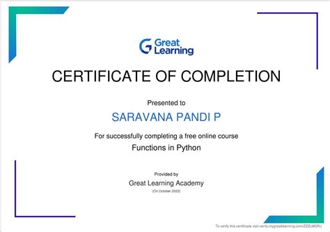 Saravana Pandi P On Linkedin Greatlearning Pythonprogramming Achievement