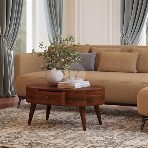 Elegant Round Coffee Table Dark Brown Timeless Home Decor Essentials