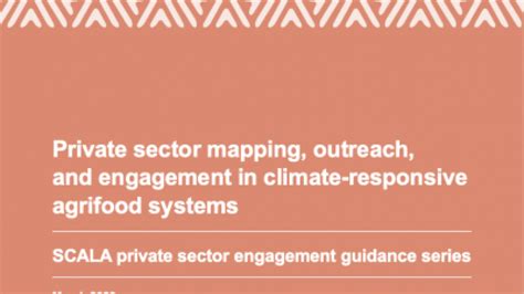 Private Sector Mapping Outreach And Engagement In Climate Responsive