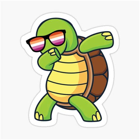 Lesbian Turtle Dabbing Sticker For Sale By Insanius Redbubble